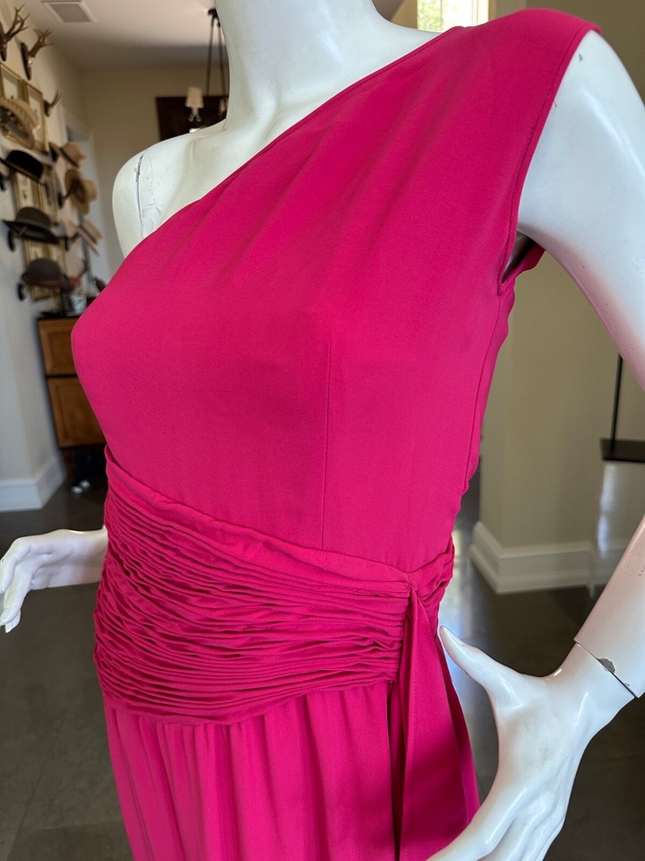 Valentino Boutique Vintage 1980"s Hot Pink One Shoulder Evening Dress ...