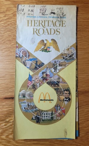 Vintage McDonalds Heritage Road Lithograph Map Arkansas Louisiana ...