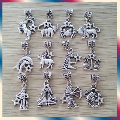 * Zodiac, horoscope sign bead charm Tibetan silver fits all brand name ...