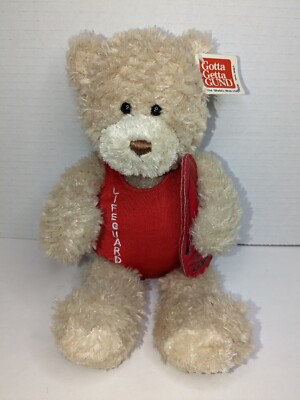 GUND Lifeguard Bear Red Swimsuit & Float Baywatch Beach With Tags | eBay