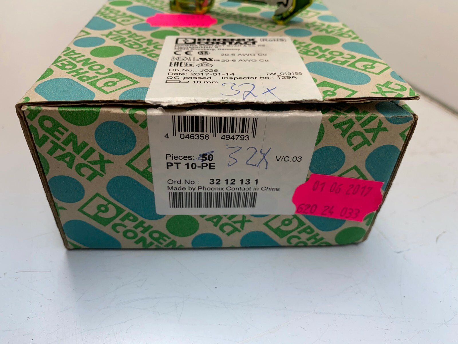 Phoenix Contact 3212131 PT 10-PE Dreistock Schutzleiterklemme ...