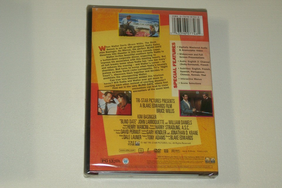 Blind Date (DVD, 1987 Tri-Star) Bruce Willis, Kim Basinger-Brand New ...