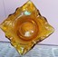 Vintage Bischoff Amber Hand Blown Bubble Glass Ashtray Mid Century ...