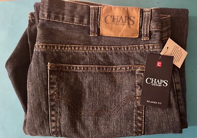 Chaps Relaxed Fit Jeans Mens 38X30 Straight Blue Denim NWT | eBay