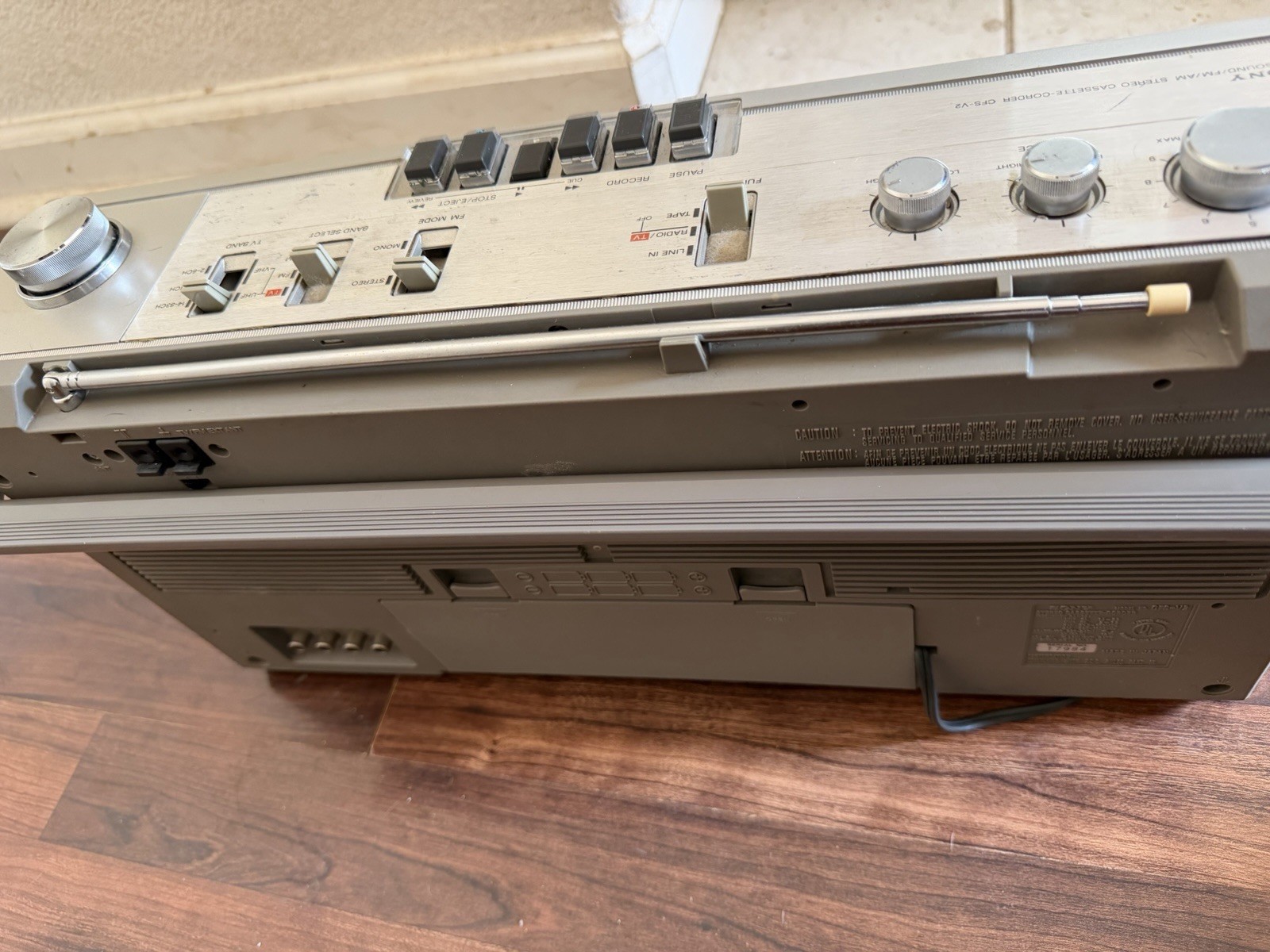 1980 Vintage Sony CFS-V2 Stereo Cassette Recorder Boombox AM FM Radio ...