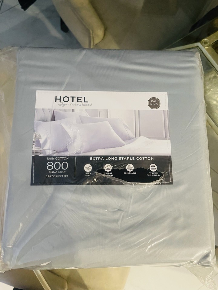 HOTEL 800 Thread Count CALIFORNIA KING 6 PIECE SHEET SET 100% COTTON ...
