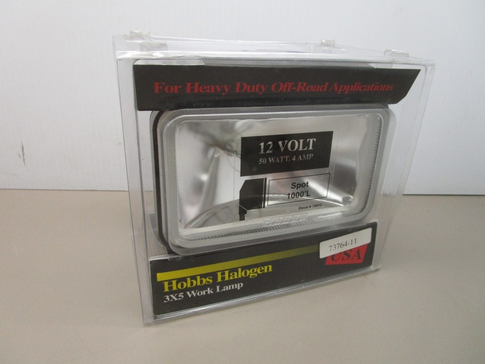 Hobbs 73764-11 Halogen Work Lamp 3" x 5" Spot Light 12-volt 50-watt 4 ...