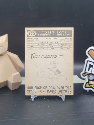 Tobin Rote 1959 Topps Set-Break #170 Detroit Lions (CBR) | eBay