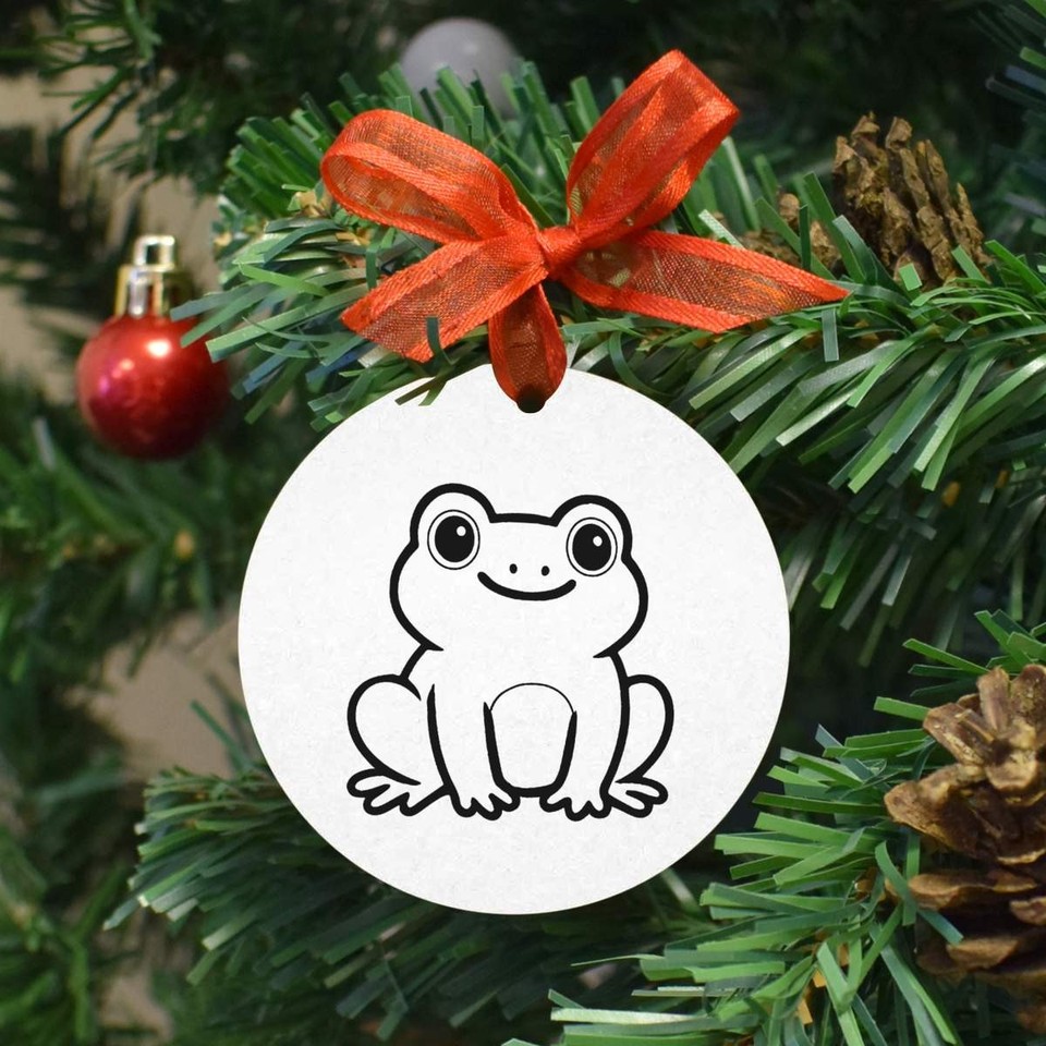 2 x 70mm 'Cute Sitting Frog' Flat Christmas Baubles (CB00132529) | eBay UK