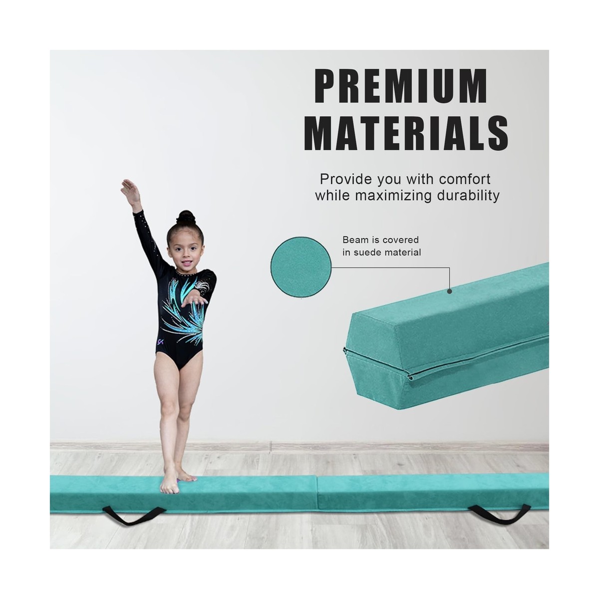 Gymnastics Beam 9 Ft Folding Foam Balance Beam Bar, Portable Gymnastics ...