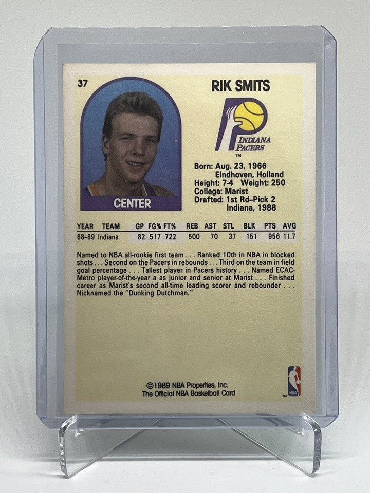 1989-90 NBA Hoops Rik Smits #37 Rookie Card RC Indiana Pacers | eBay