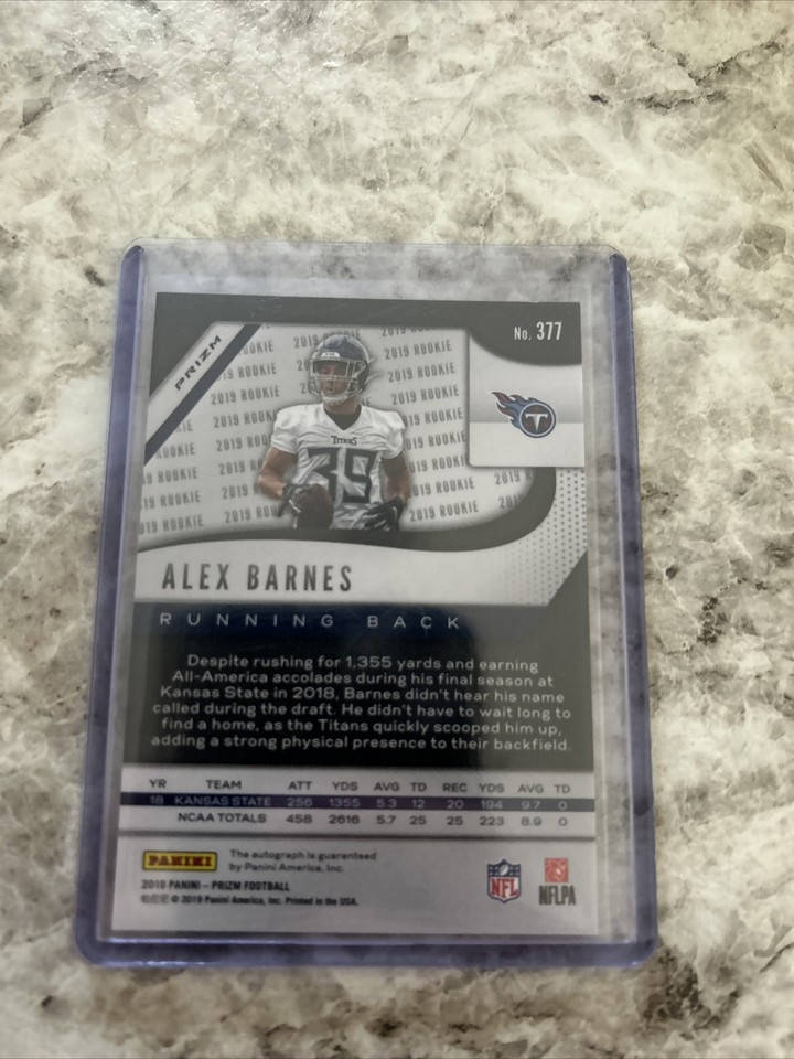 2019 Alex Barnes Green Prizm Rookie Auto | eBay