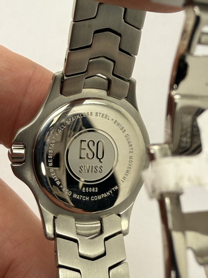ESQ Swiss E5082 All Stainless Steel Quartz Women's Watch Fresh Battery ...