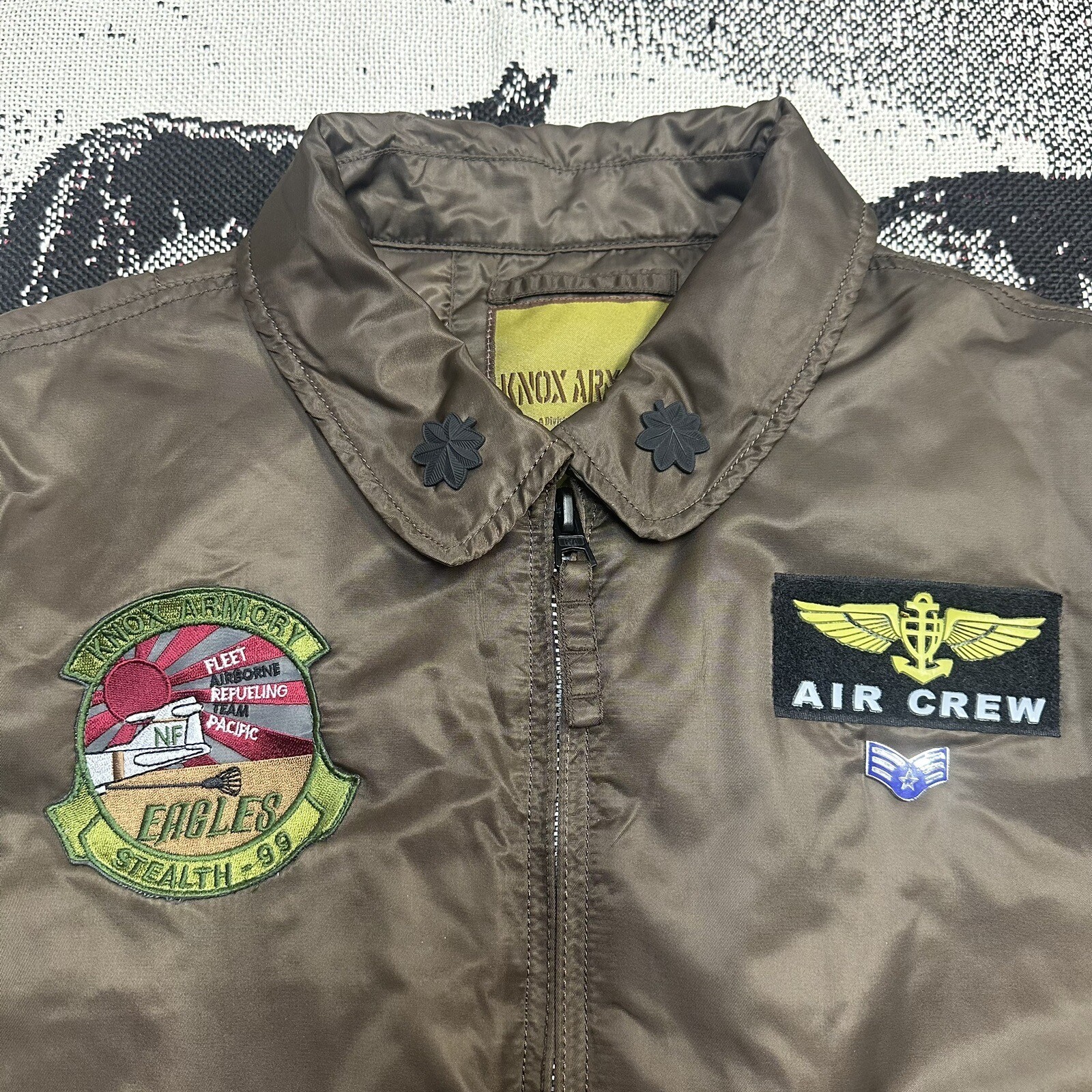 Knox Armory Bomber Flight Jacket W/ Numerous Patches … - Gem