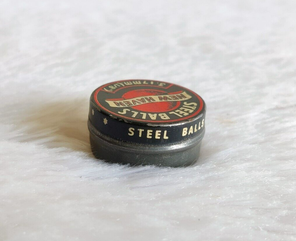 Vintage Steel Balls New Haven Advertising Tin Round Decorative Old Box ...