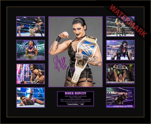 RHEA RIPLEY WWE WRESTLING CHAMPION- LIMITED EDITION SIGNED & FRAMED ...