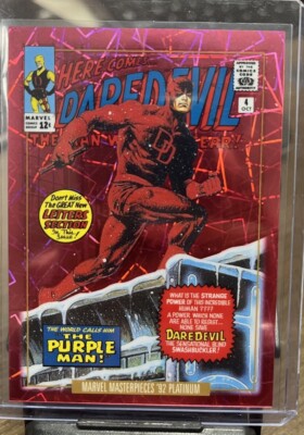 2024 UD Marvel Masterpieces 92 Platinum - Daredevil #12-V- Pink Lasers ...