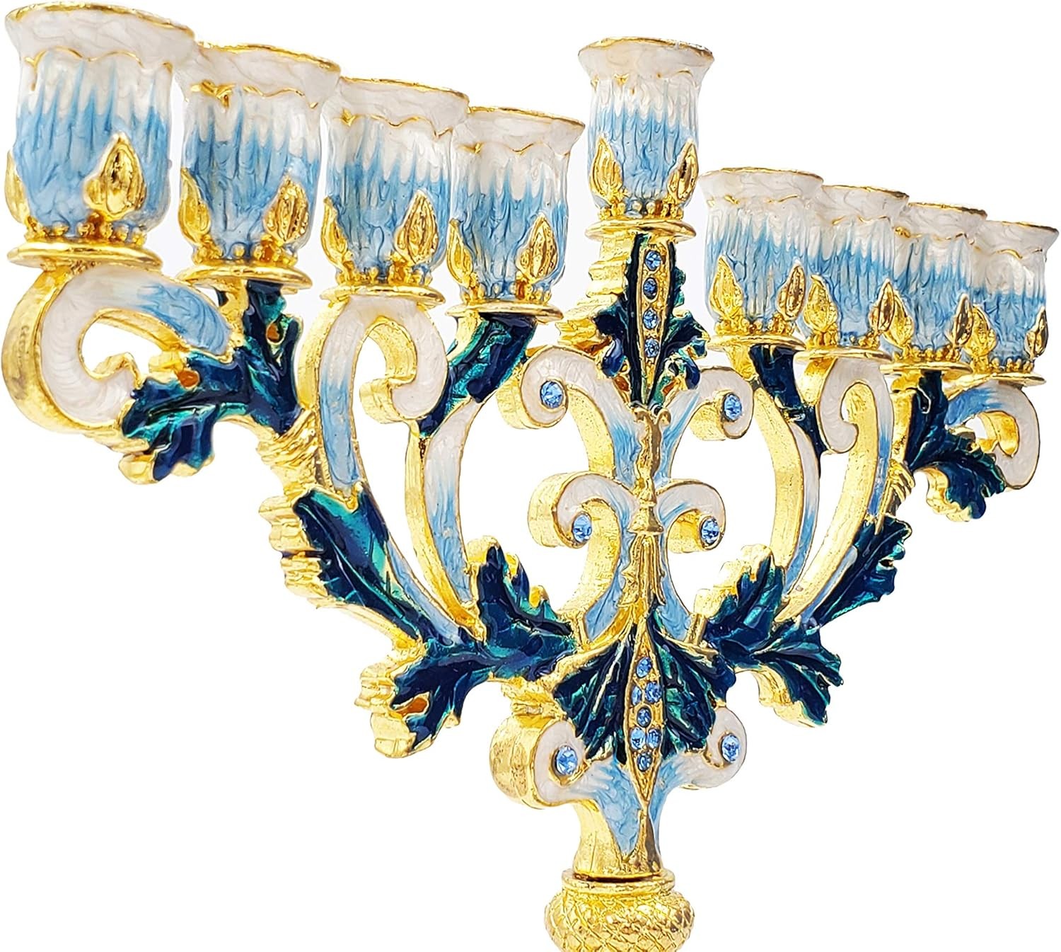 Hanukkah Menorah 9 Branch Menorahs for Chanukah Vintage Jewish Enamel ...