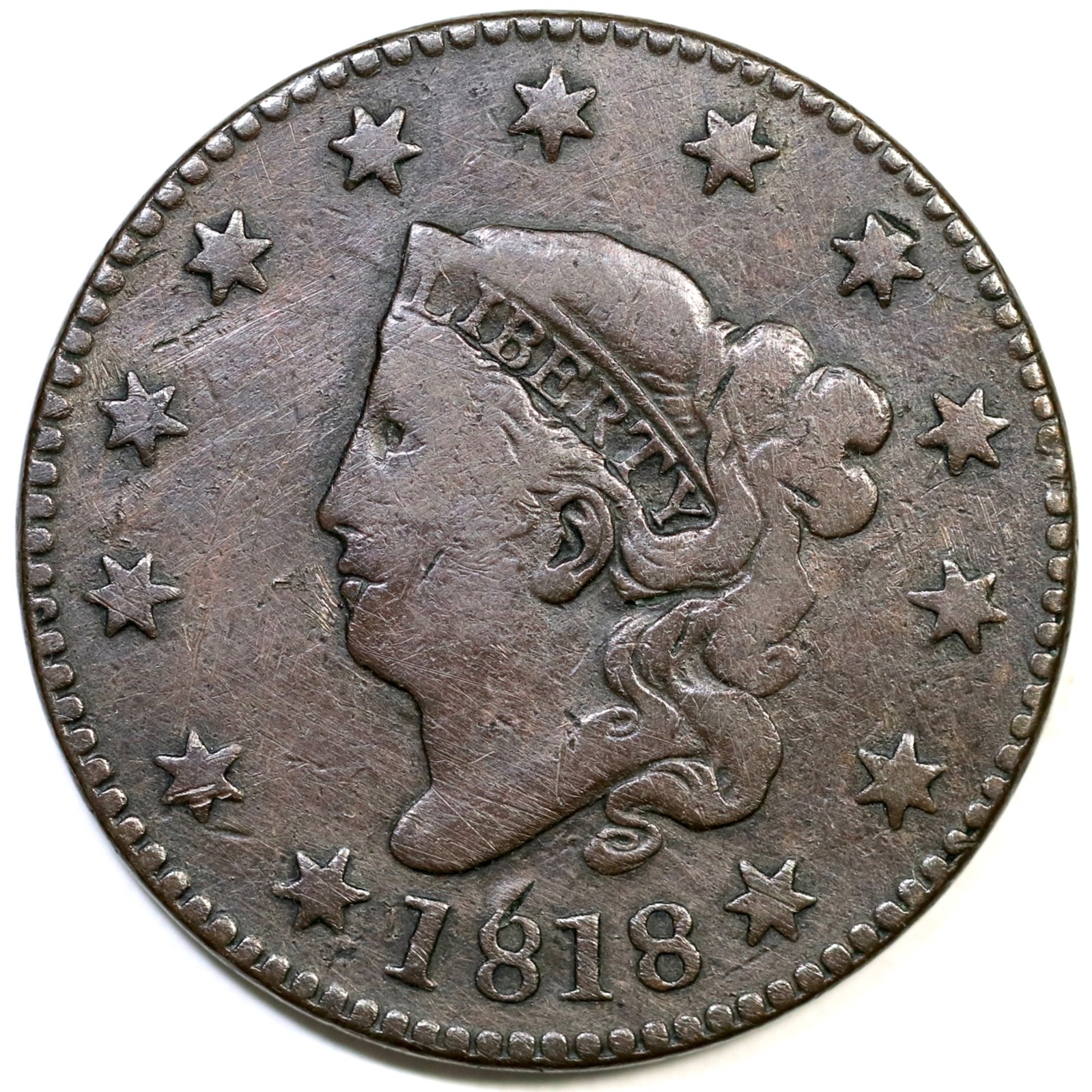 1818 N-4 R4+ Coronet Head Large Cent Coin 1c | eBay
