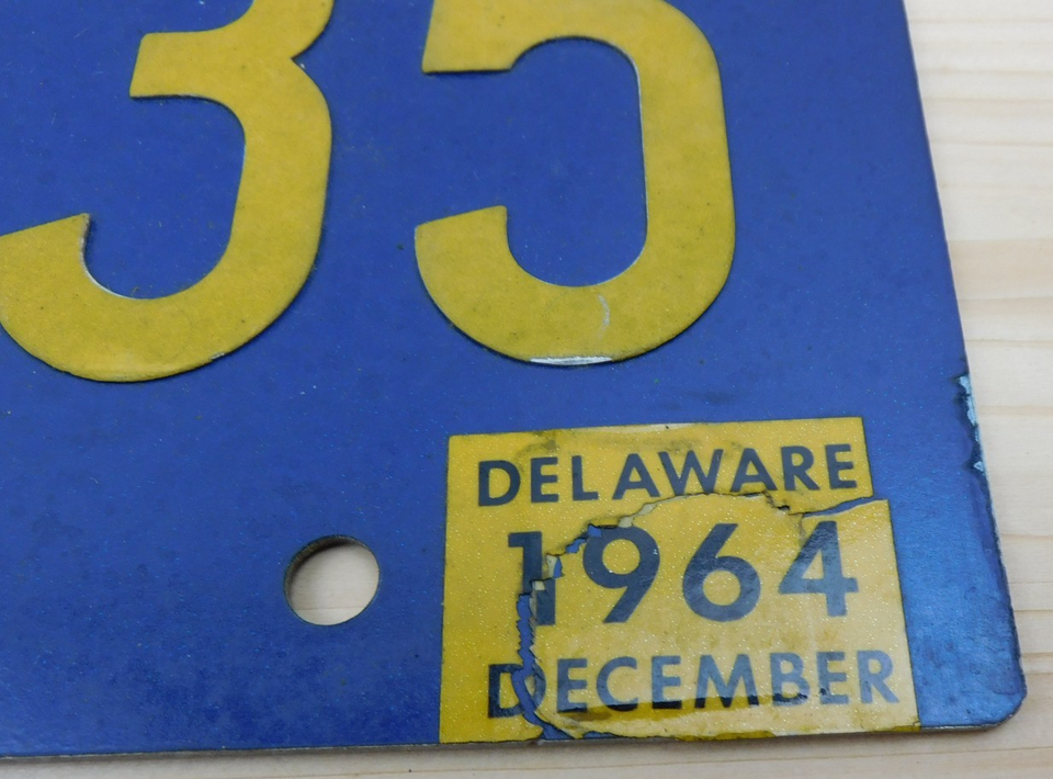Vintage Original 1962 Delaware Riveted Number License Plate #164335 ...