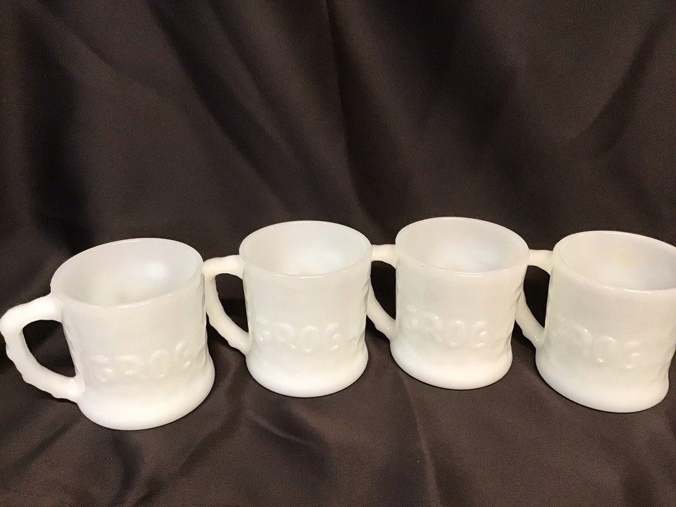 1960's BC Comics Grog the Caveman Coffee Mug Set of 4, Fire-King Milk ...