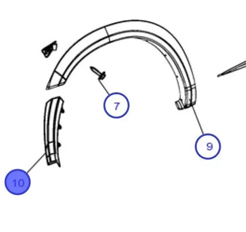 19-22 RAM 4500 5500 Front Driver Wheel Opening Flare Extension Molding ...