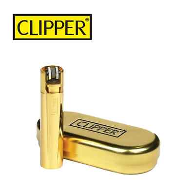 Clipper Metal Gold Refillable Lighter | Gift Tin | Limited Edition ...