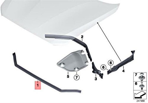 Genuine BMW M2 F20 F21 F22 F23 F87 MOS Front Engine Hood Sealing ...