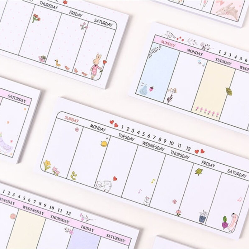 Weekly Calendar Notepad Weekly Planning Pads Tear-Off Sheets Notepads ...