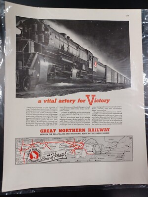 Vintage Railroad Ad 11x14 Great Northern Railway | eBay