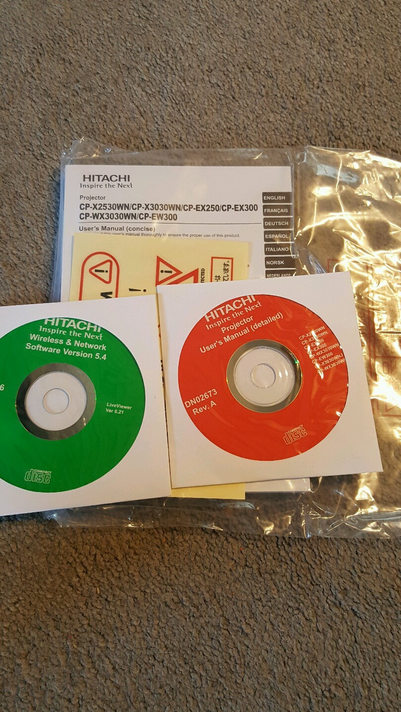 NEW OEM Hitachi Projector Manual for CP-X2530WN CO-X3030WN CO-EX250 ...
