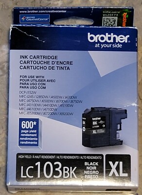Brother LC103BK 600 pages High Yield Ink Cartridge - Black | eBay