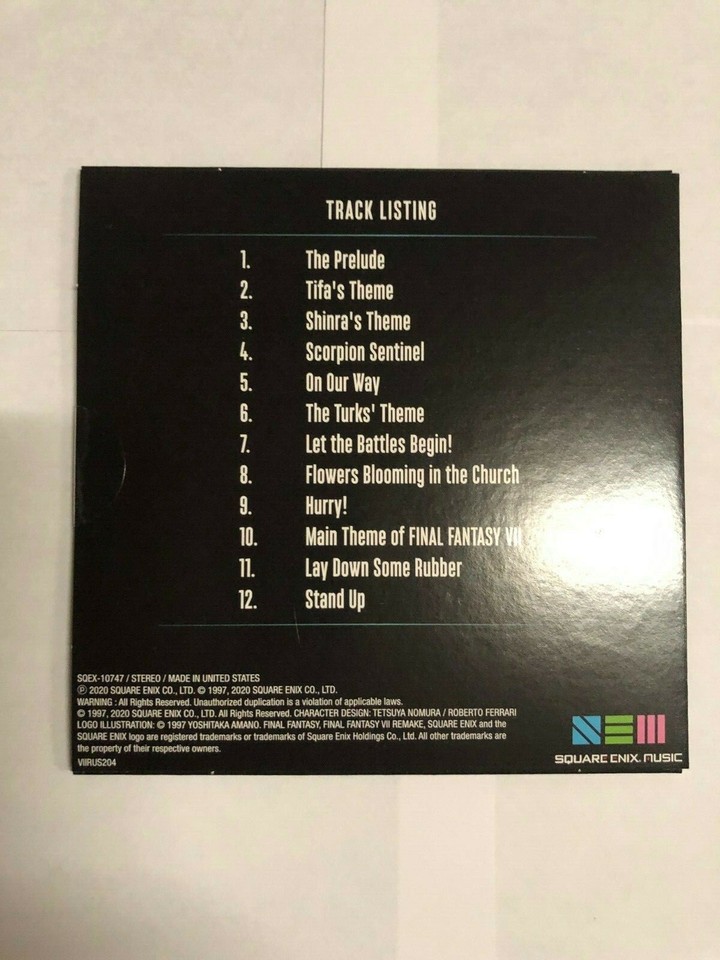 Final Fantasy VII FF7 Remake Deluxe Edition Mini Soundtrack Brand New ...