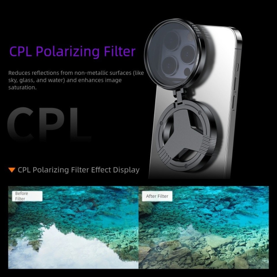 CPL Filter for Phone with Magnetic Lens Adapter and Protective Storage ...