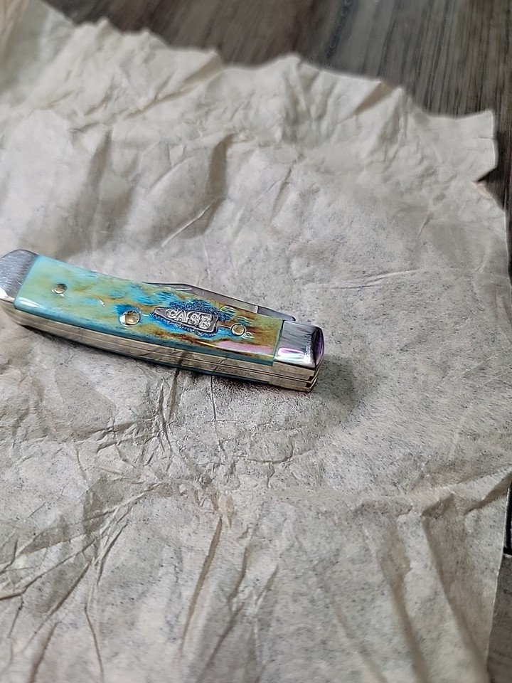 Case XX Tiny Trapper 25249 Sea Dragon SFO ADE Burnt Caribbean Blue Bone ...