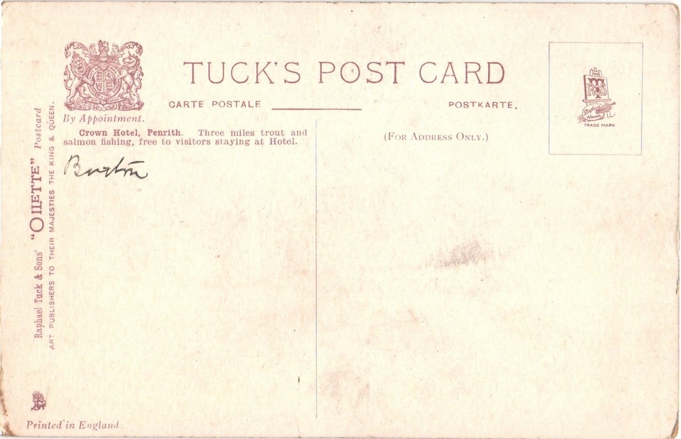 Tucks Oilette Postcard Crown Hotel Penrith Horse Carriages Street Scene ...