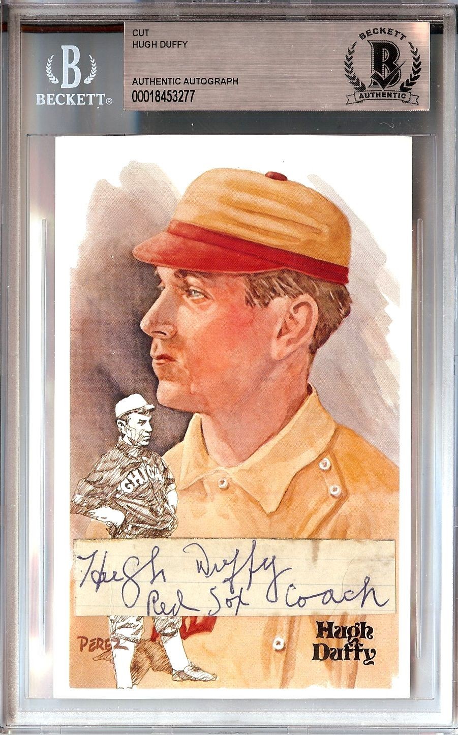 Hugh Duffy Signed Autograph Cut Signature w/Perez-Steele Postcard HOFer ...