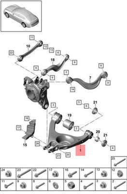 Genuine PORSCHE Panamera 971 97A 97B Wishbone Left Lower 971505311E | eBay