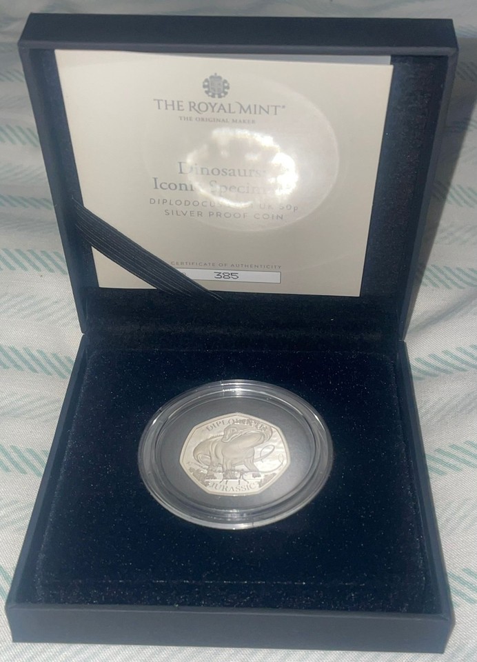 2024 50p Silver Proof Diplodocus Coin Only 500 Royal Mint Dinosaur ...