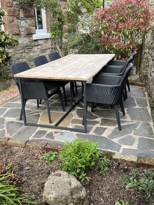 EX-DISPLAY 4SO 4 SEASONS OUTDOOR 6 SEATER GARDEN RATTAN TEAK DINING ...