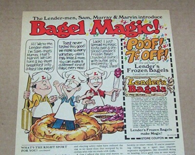 1979 print ad page -Lender's Bagels magic Lender family Sam Murray ...