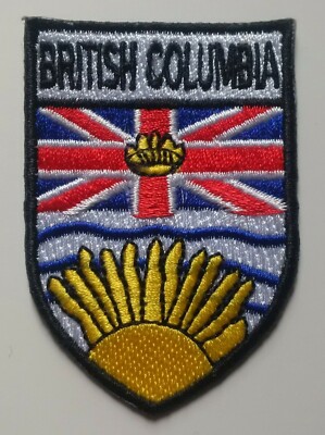 BC British Columbia Shield Crest Patch Badge Embroidered Iron On Sew On ...