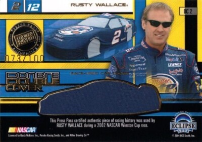 RUSTY WALLACE & RYAN NEWMAN 2004 Eclipse Race Used Double Car Cover 73/ ...