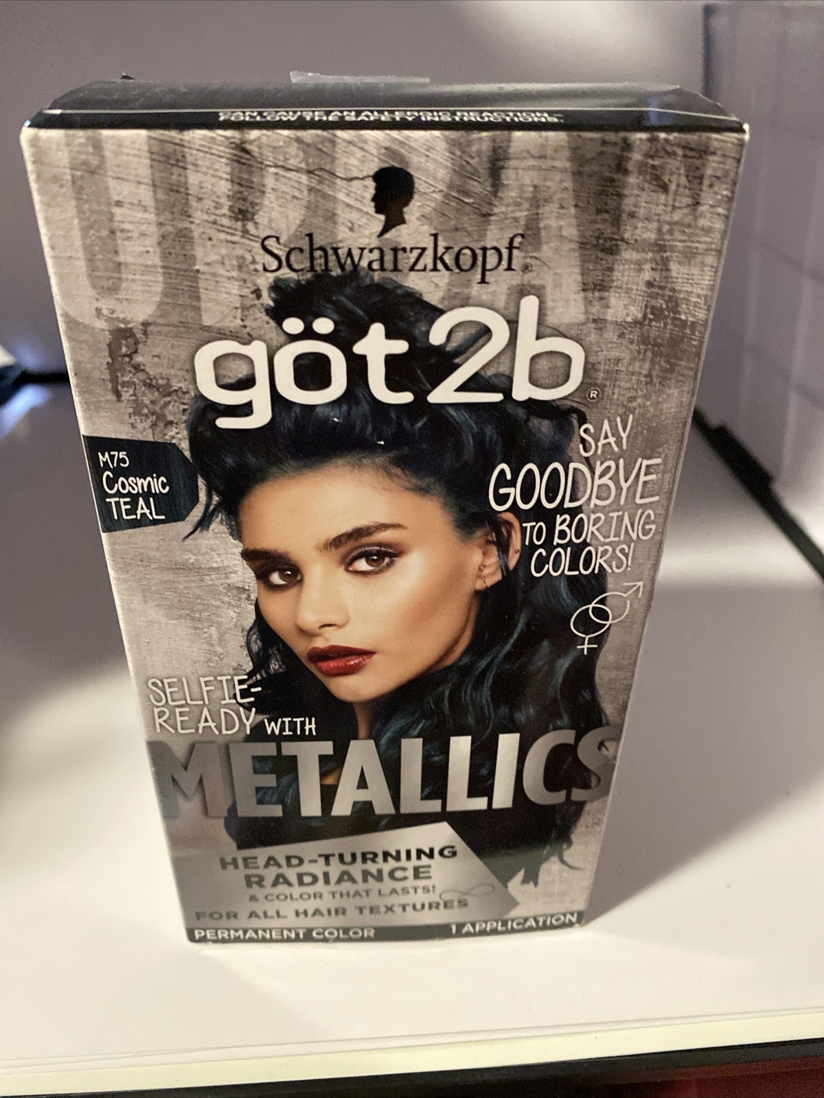 Schwarzkopf Got2b Metallics Permanent Hair Color Kit #M75 Cosmic Teal ...