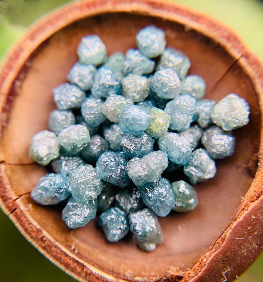 3Pcs Raw Blue Diamond Uncut Blue Diamond Natural Blue Diamond Rough ...