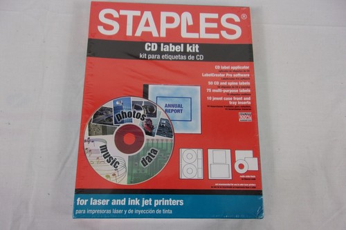 NEW Staples CD Label Kit, Applicator, Software, Labels, and Jewel Case ...