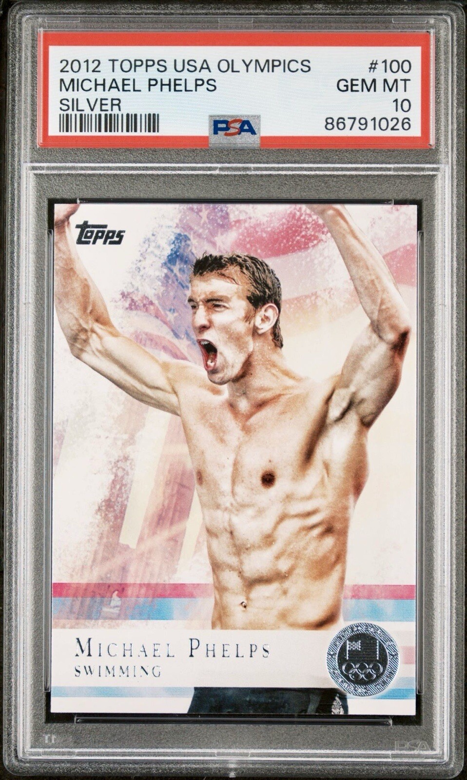 2012 Topps US Olympic Team and Hopefuls Silver Michael Phelps #100 PSA ...