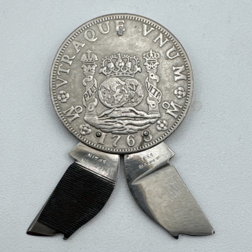 Silver Coin Spanish Real 1768 Pocket Pen Knife Made in Spain | eBay