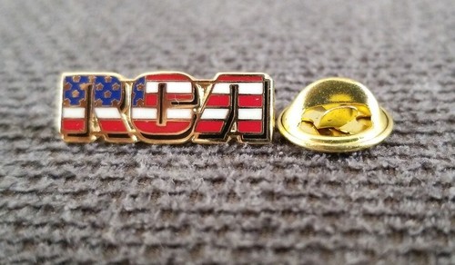 Vintage RCA USA Flag Gold-Tone Collectible Pin-backs Lapel Pin Tie Tack ...
