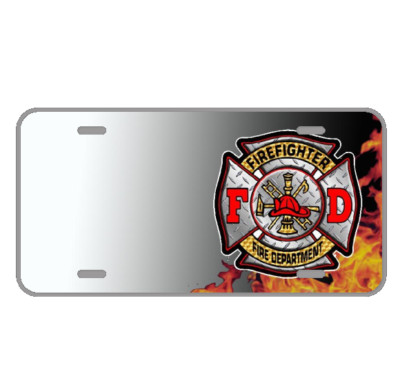 Custom Novelty License Plate With Blazing Firefighter Fire Department ...